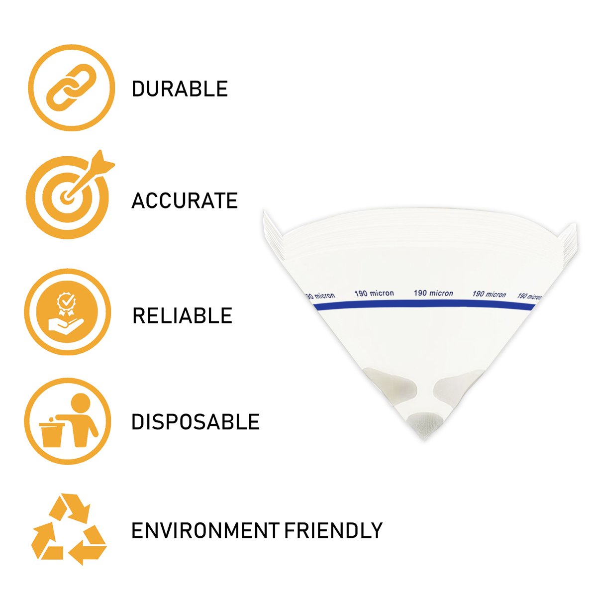 50 Pack of Fine Mesh Paper Paint Strainer with 190 Micron Filters ...